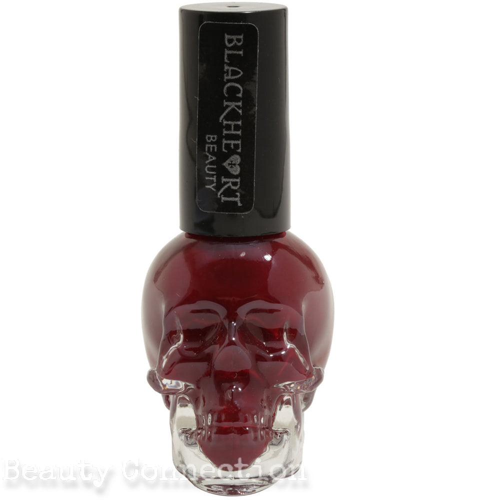 NEW Blackheart Beauty Rose Red Nail Polish Color .4oz Skull shaped bot ...